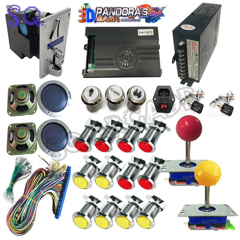 3D Pandora Saga EX2 10000 in 1 Arcade Game Box DIY Kit Joystick Led Li ...