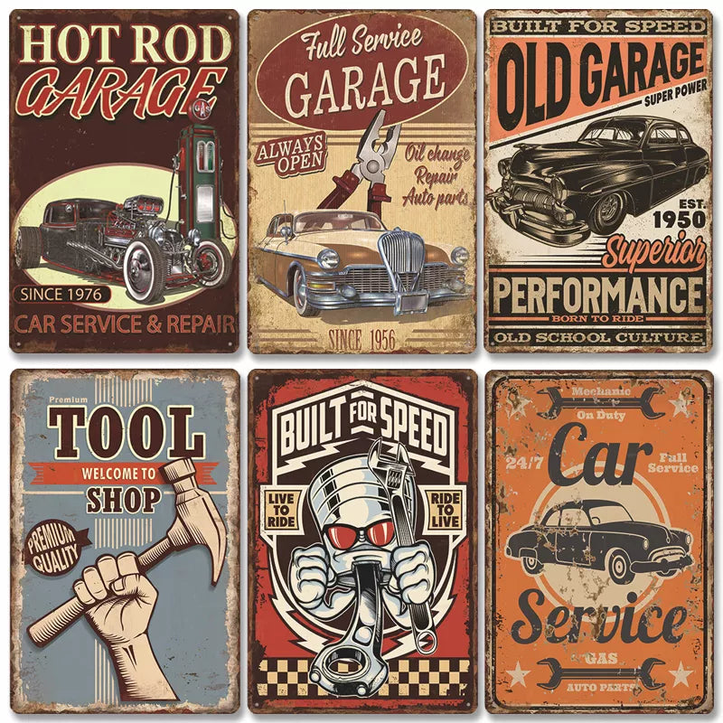 Classic Garage Poster Vintage Metal Sign Car Service Metal Tin Signs R ...