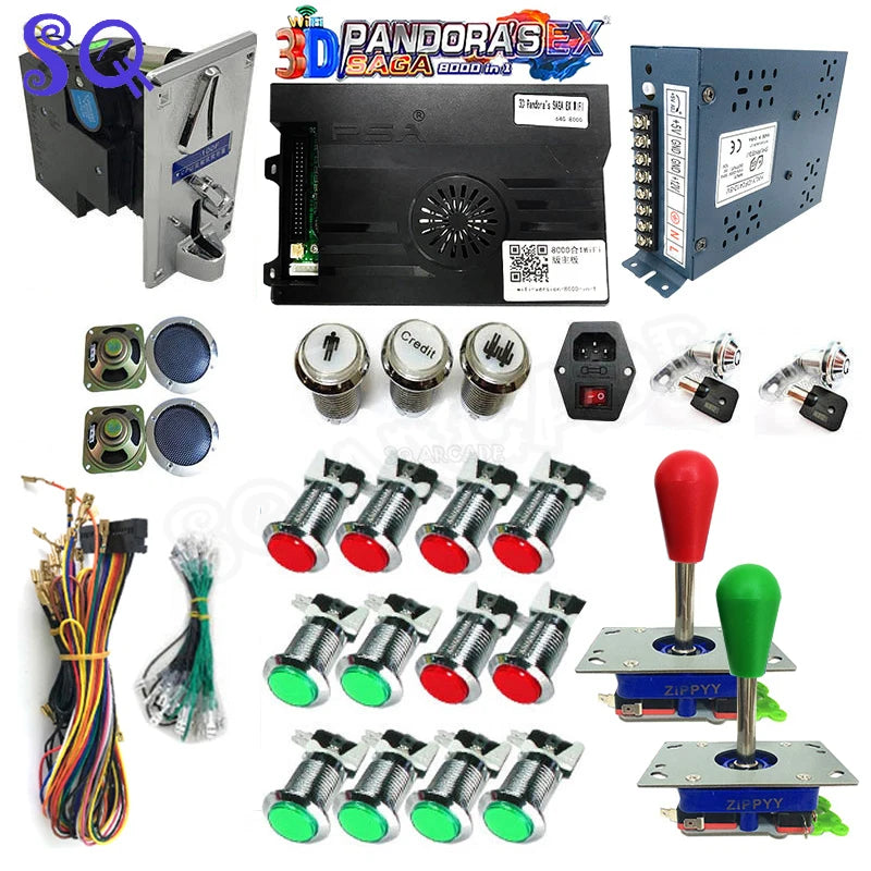 Pandora Saga EX 8000 in 1 Jamma Arcade DIY Kit LED Chrome Push Button – Arcade Machines Australia